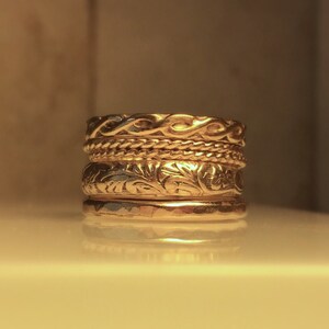 Handmade Gold Ring./handcrafted Goldfilled Stacking Ring Set./free ...