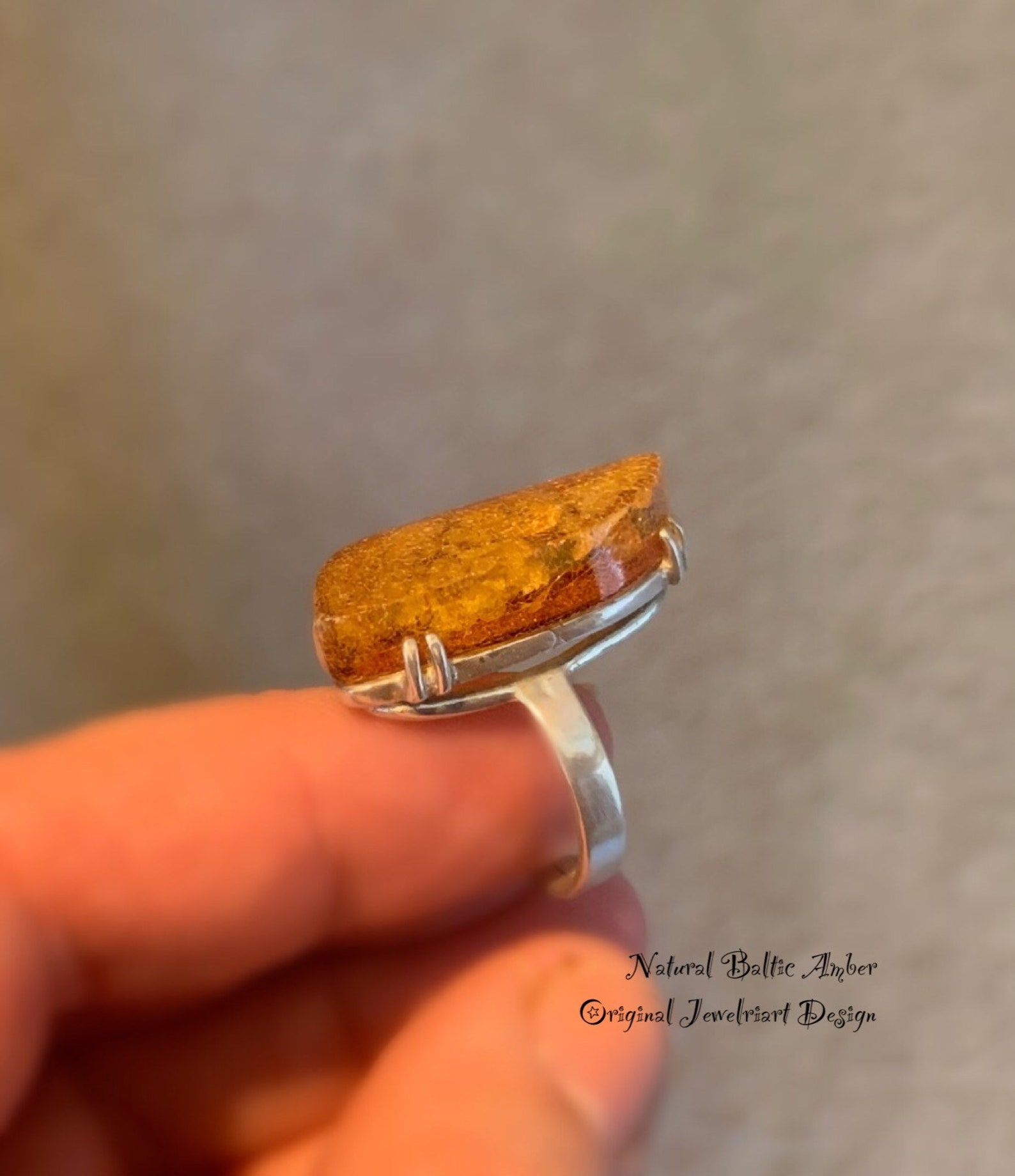 Amber Ring/natural Amber Ring/raw Amber Ring/unique Amber - Etsy