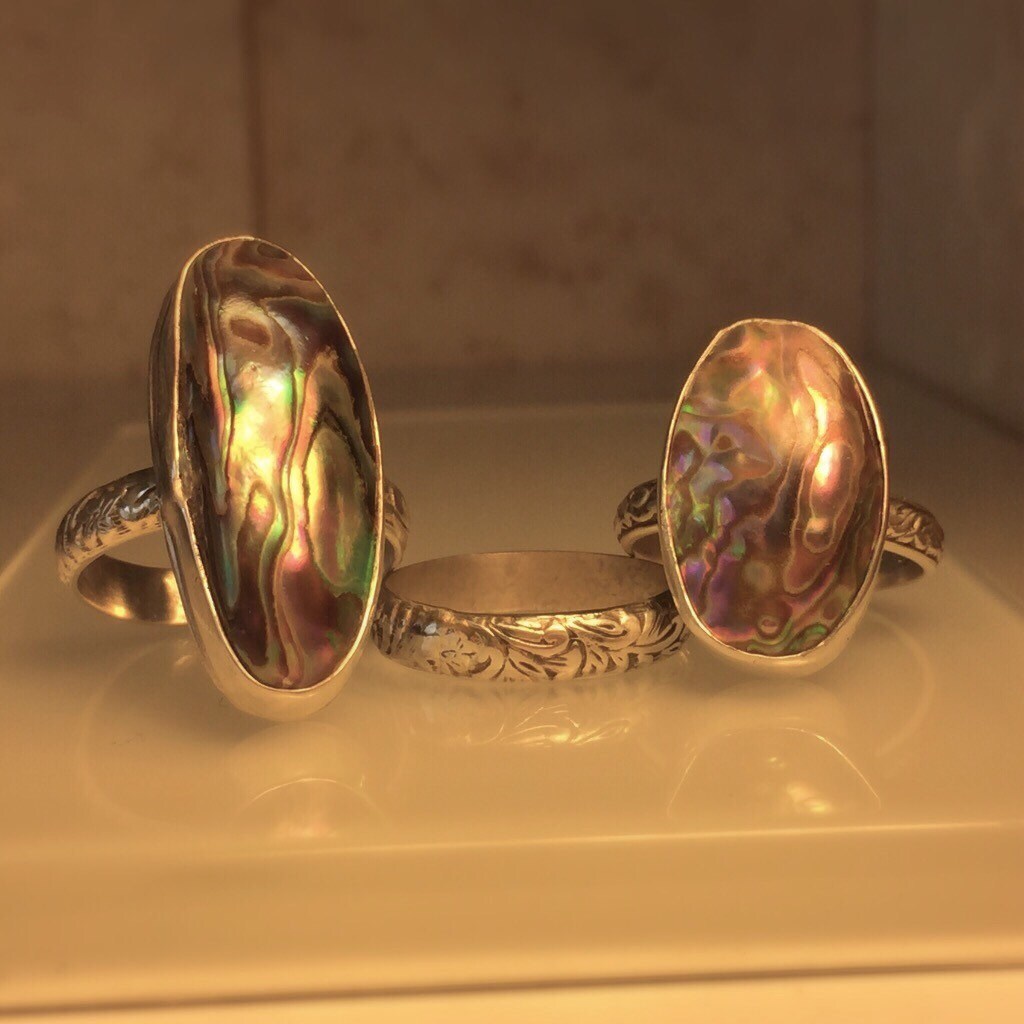 Handmade Abalone Ring./unique Handcrafted Abalone Sterling | Etsy