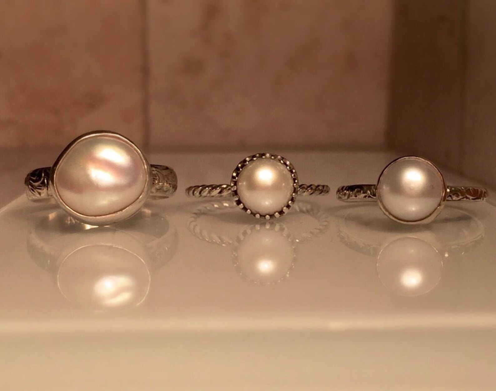 Handmade Pearl Ring/pearl Promise Ring/solitare Pearl - Etsy