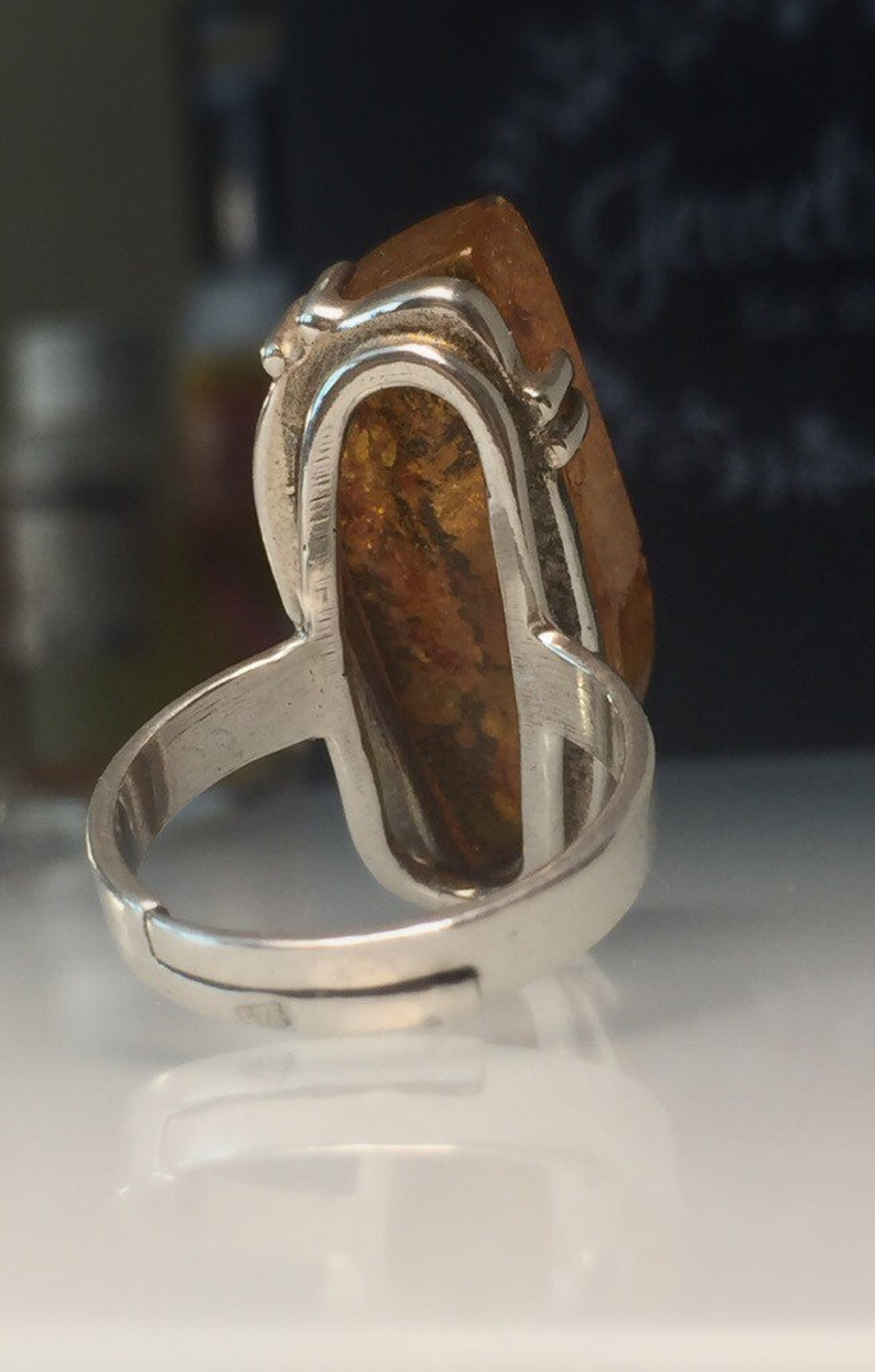 Amber Ring/natural Amber Ring/raw Amber Ring/unique Amber Ring/modern ...