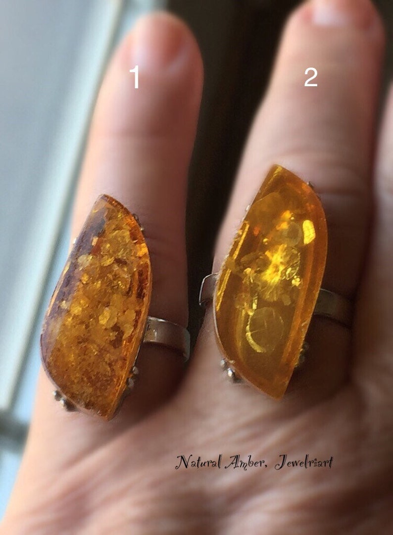Amber Ring/Natural Amber Ring/Raw Amber Ring/Unique Amber | Etsy