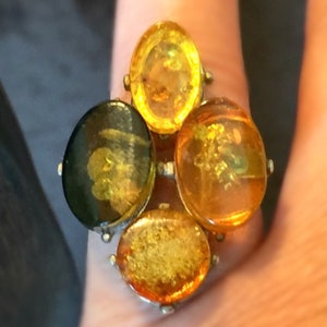 Natural Amber Ring/unique Amber Ring/artisan Amber Ring/one of a Kind ...