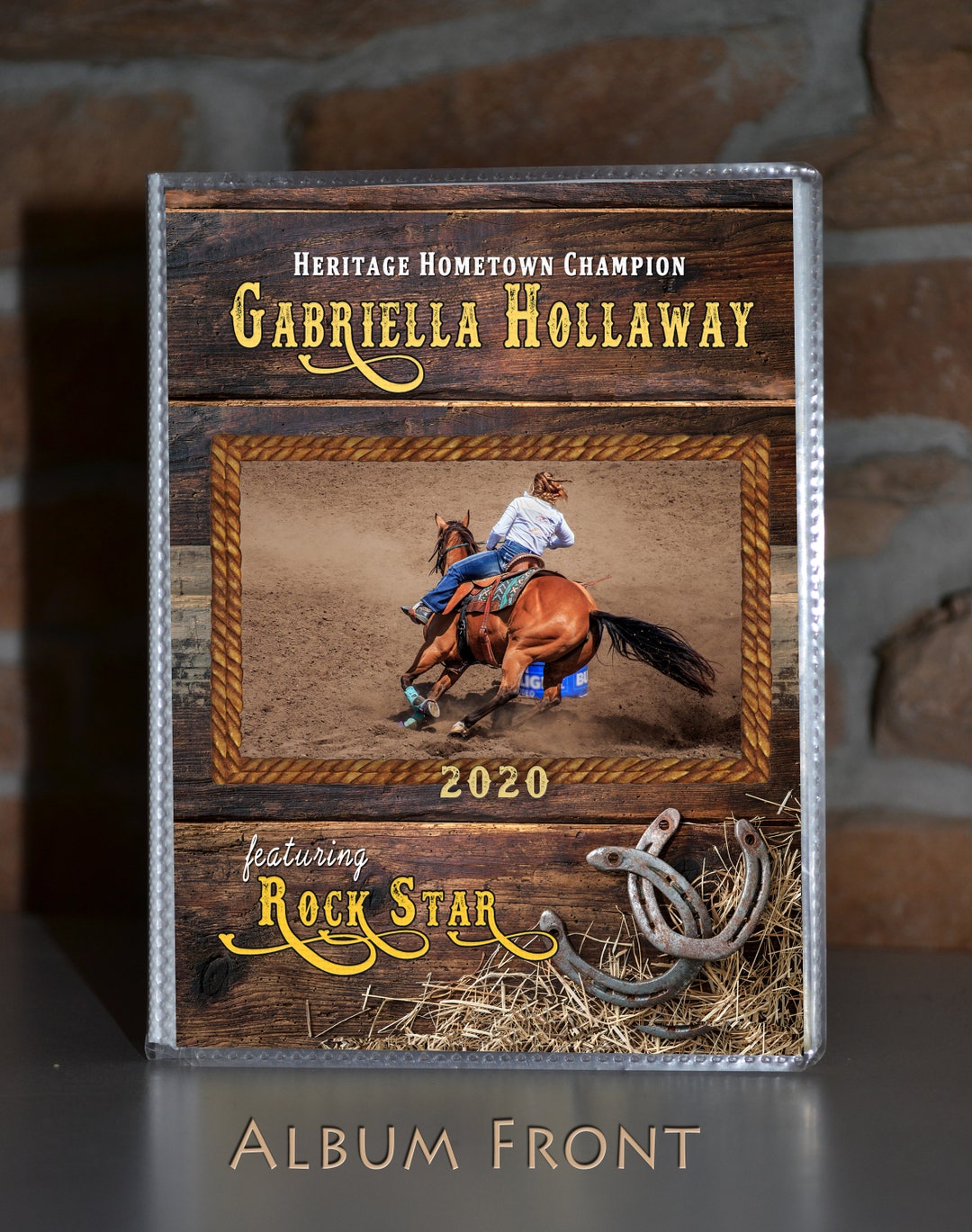 Rodeo Cowboy Cowgirl Photo Album - Brag Book 4x6 - Personalized - Holds ...