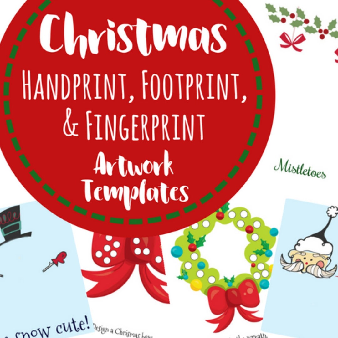 Christmas Handprint, Footprint and Fingerprint Artwork Templates - Etsy