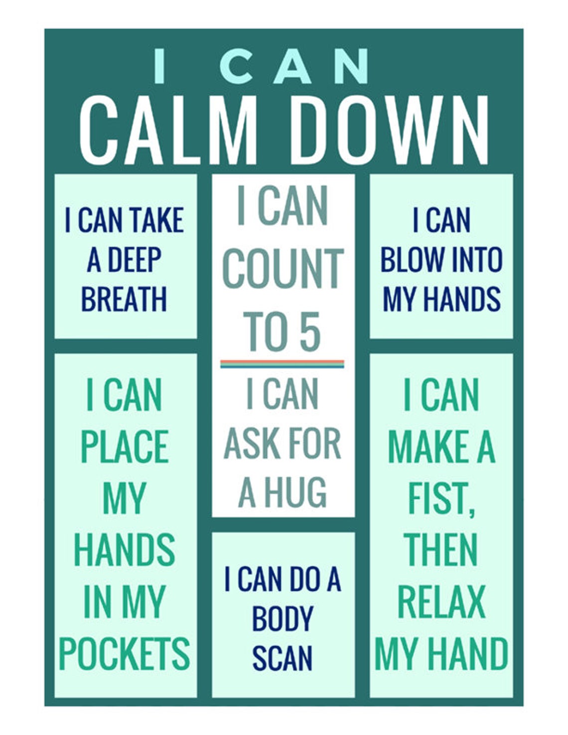 I Can Calm Down Poster, Printable Poster, Digital Download - Etsy