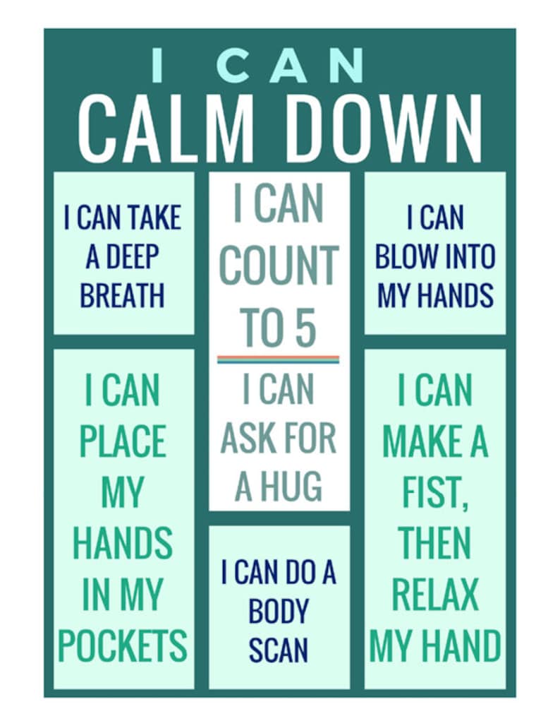 I Can Calm Down Poster, Printable Poster, Digital Download - Etsy