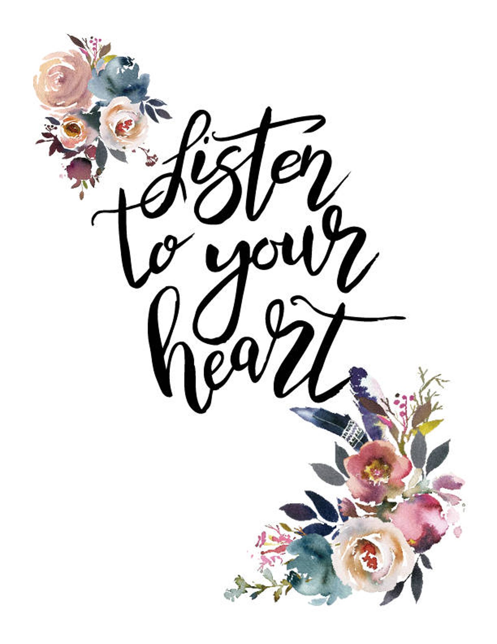 Motivational Watercolor Floral Printable Poster - 3 Pack - Etsy