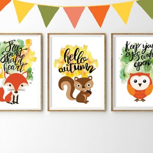 Motivational Wall Printable Poster - Fall Printable Poster - Woodland ...