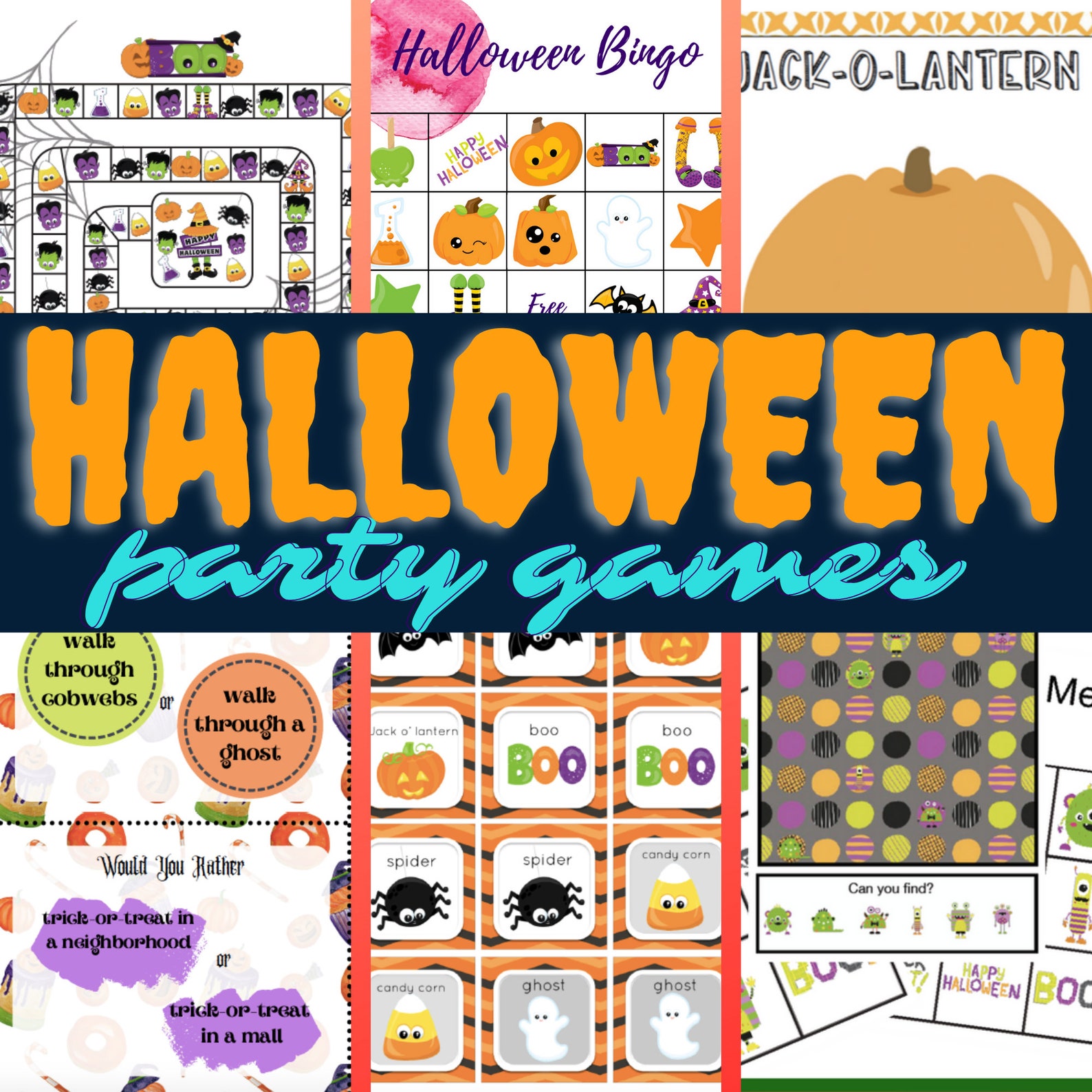 Halloween Printable Party Game Pack (6 Games) - Etsy
