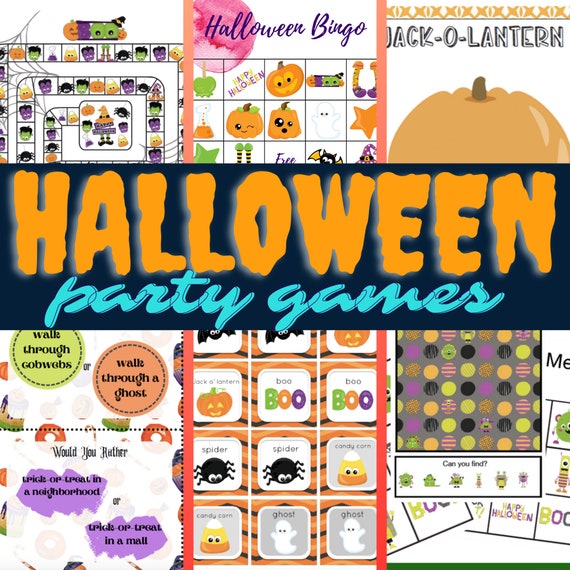 Halloween Printable Party Game Pack 6 Games | Etsy