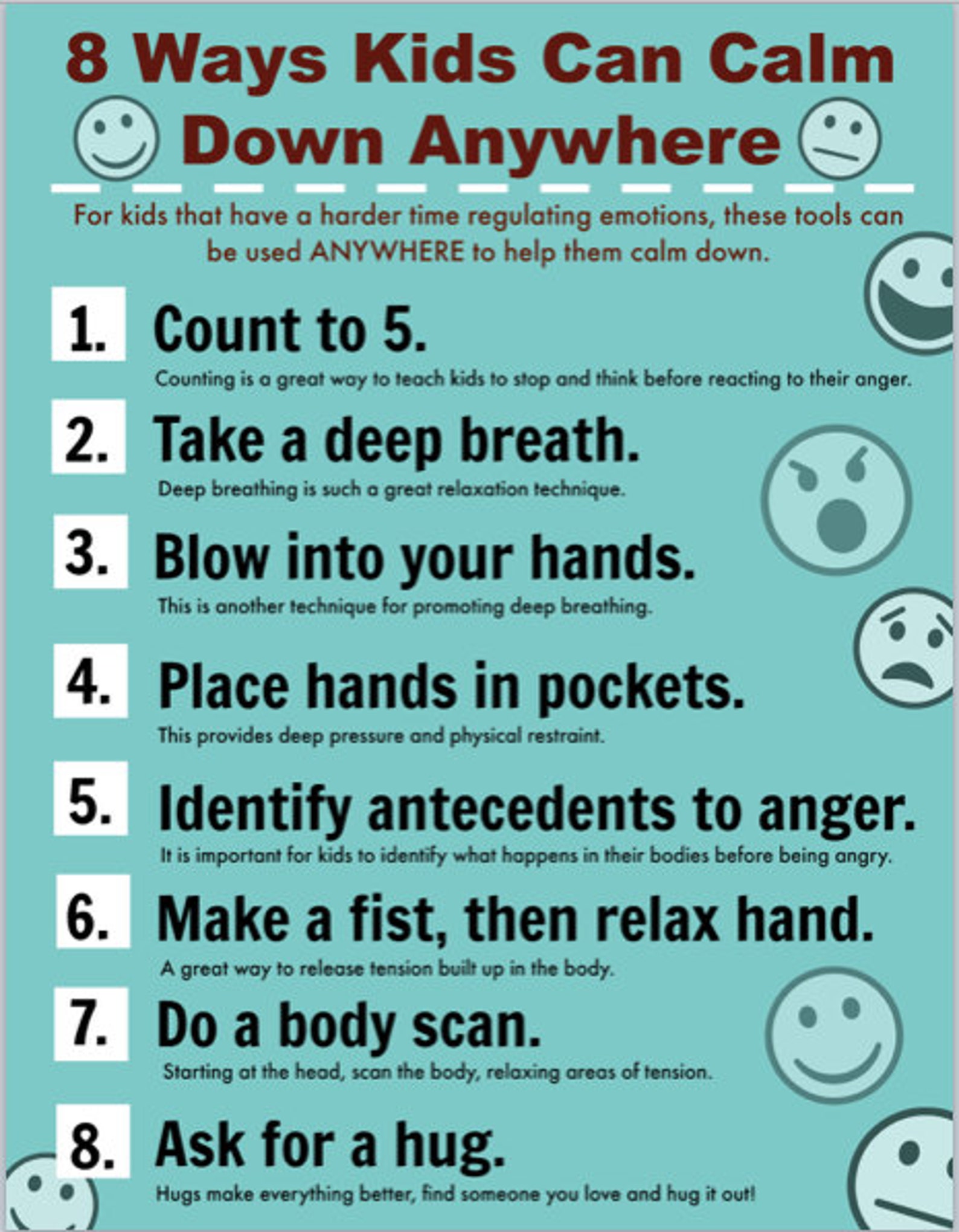 Printable Poster for Helping Children Calm Down - Etsy