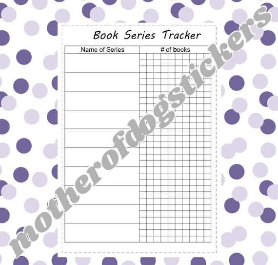 Book Series Tracker Printable digital - Etsy