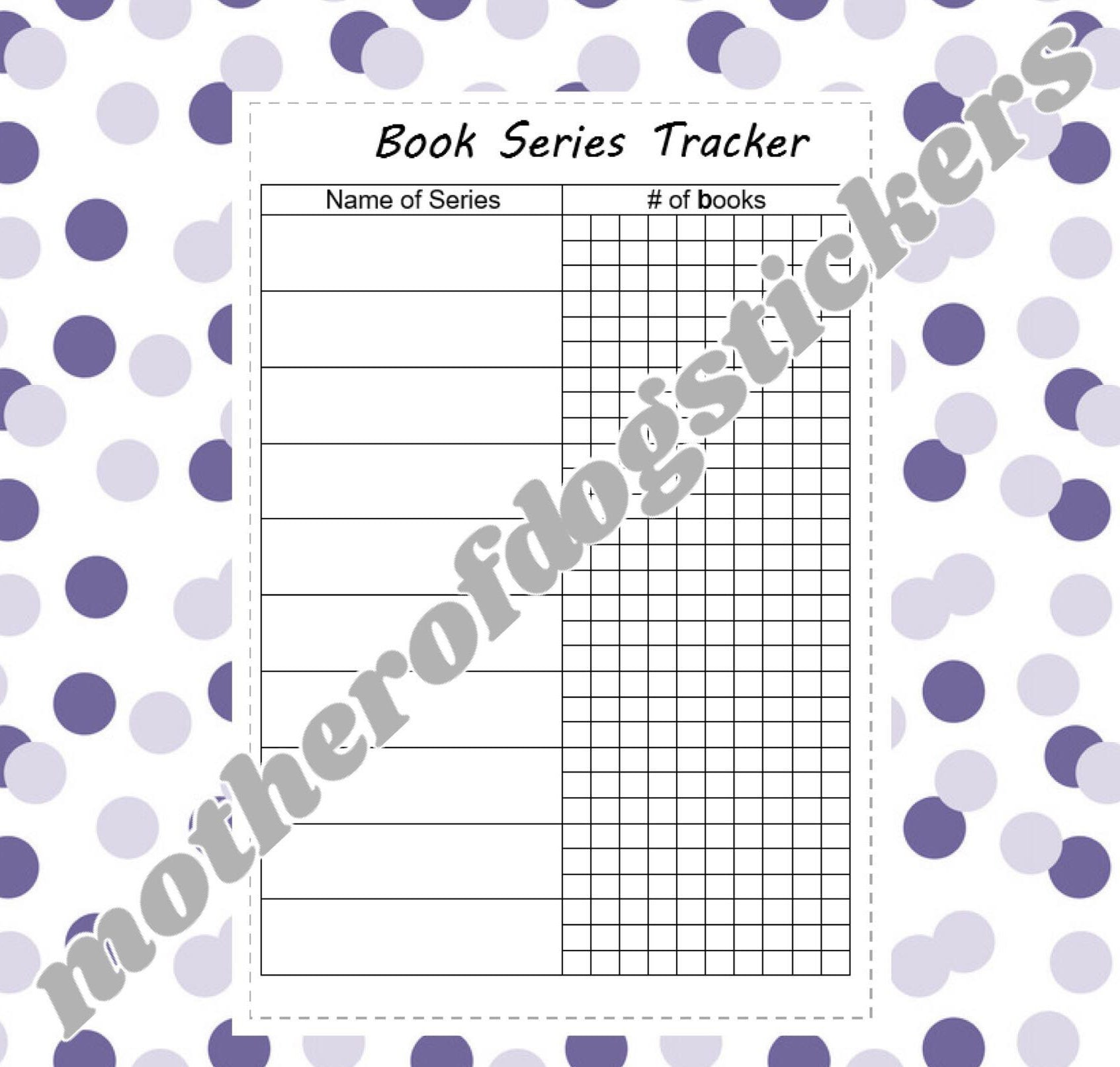 Book Series Tracker - Printable - *digital* - Etsy