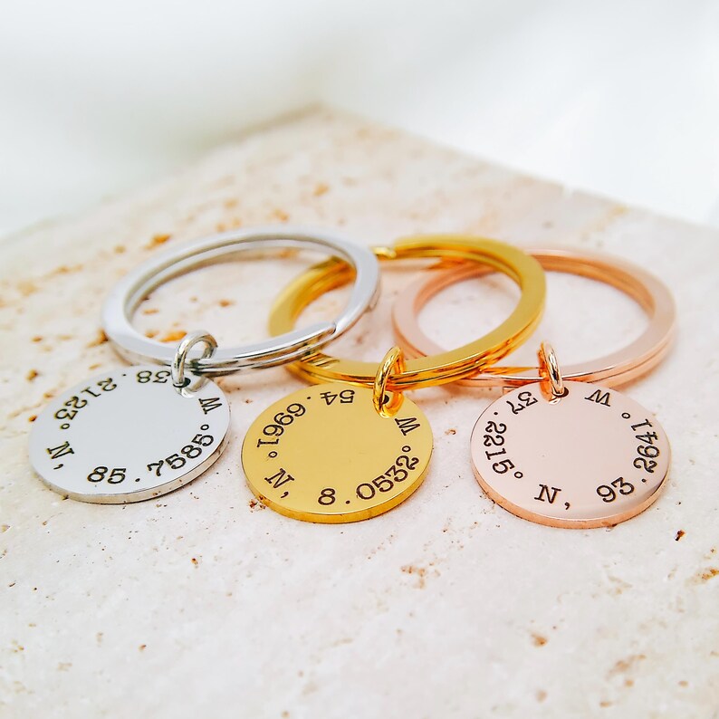 Custom Coordinates Keychain Custom Keychain Handmade Jewelry ...
