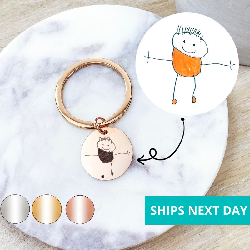 Kids Drawing Keychain - Etsy