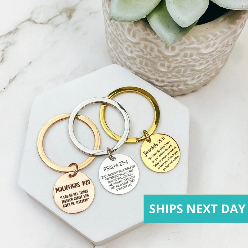 Bible Verse Keychain - Etsy