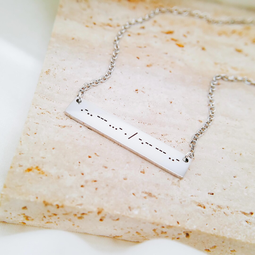 Custom Morse Code Necklace 14k Gold Necklace Mama Necklace Custom ...