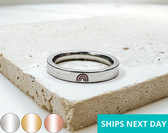 Unicorn Poop Ring With Opal Inlay 6mm Width Diamond Dust Ring ...