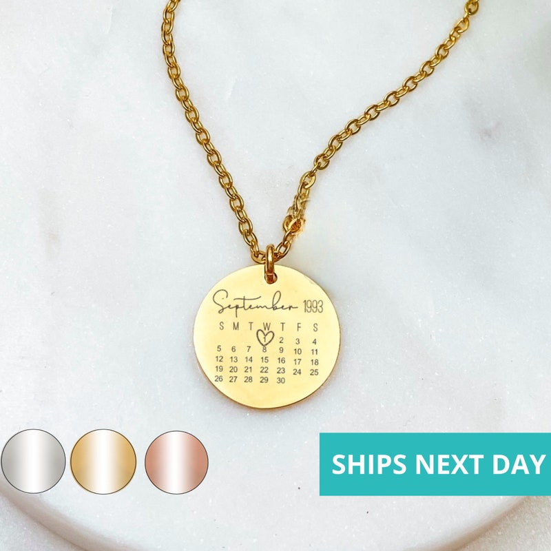 Birth Date Necklace - Etsy