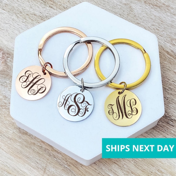 Monogram Keychain - Etsy