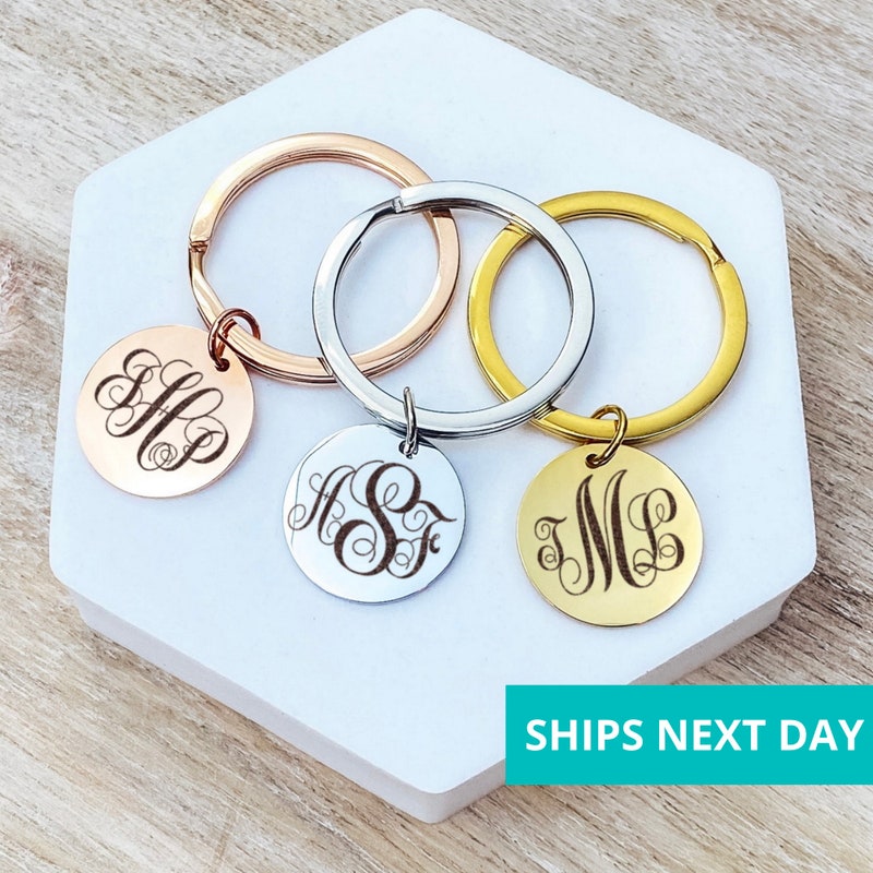 Monogram Keychain - Etsy