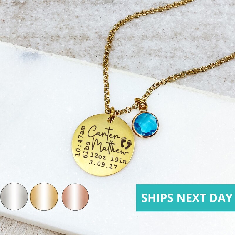 Birth Date Necklace - Etsy