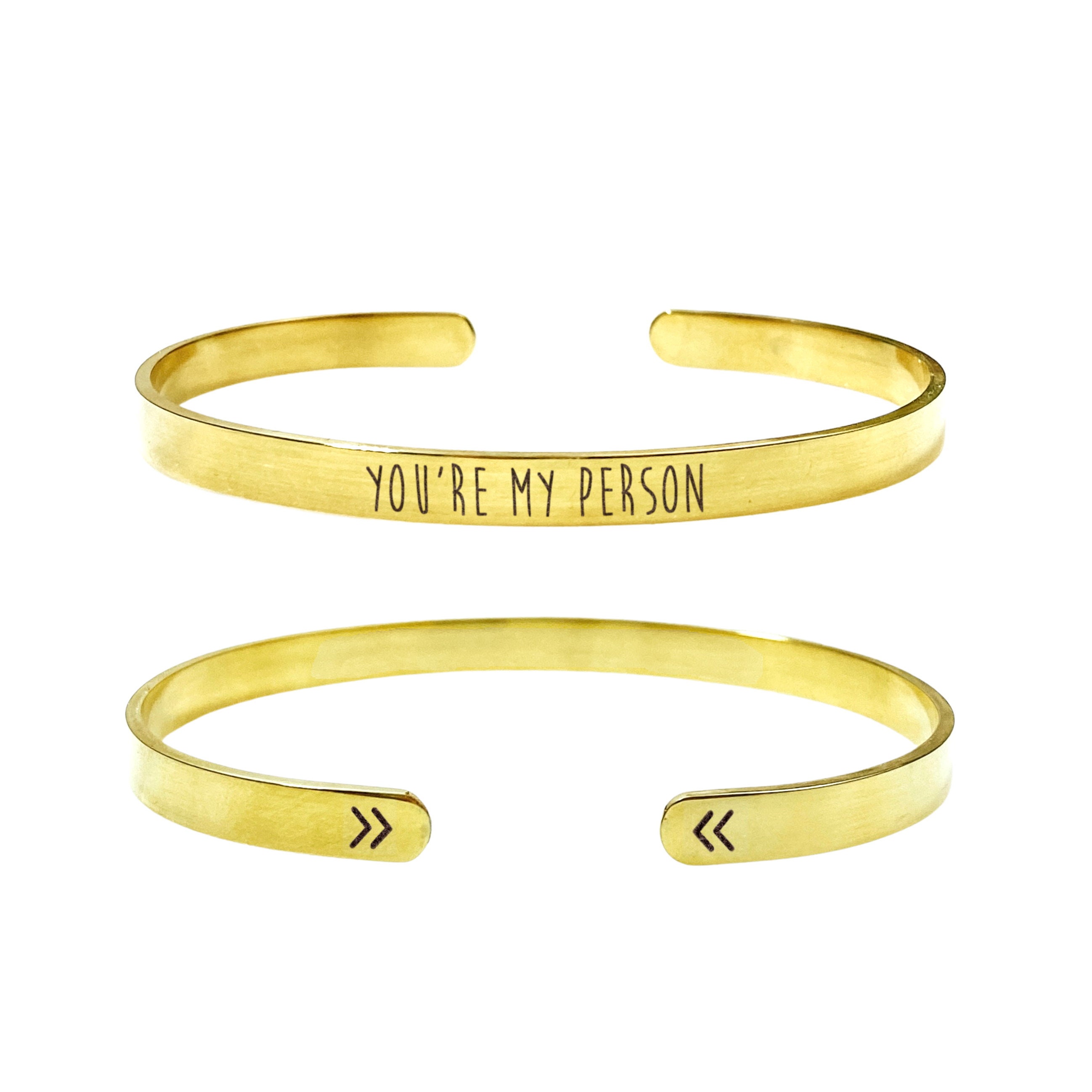 You re My Person Cuff Bracelet 14K Gold Plated Stainless Steel Inspirational Bracelet Handmade Jewelry Made in USA
