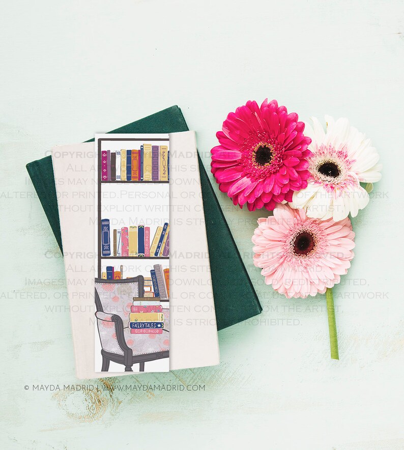 Instant Download My Little Library Bookmark Bookish Art - Etsy