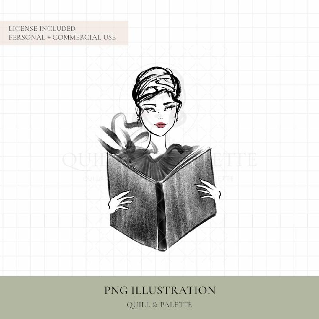 Fashion Illustration Artwork | Bookish Girl Art (digital Download ...