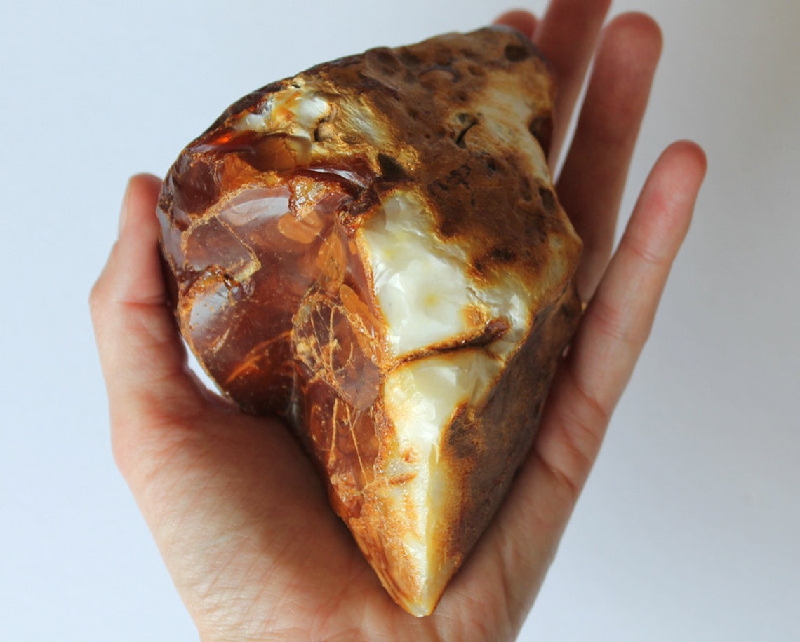 Raw amber stone with skin amber stone natural Baltic amber | Etsy