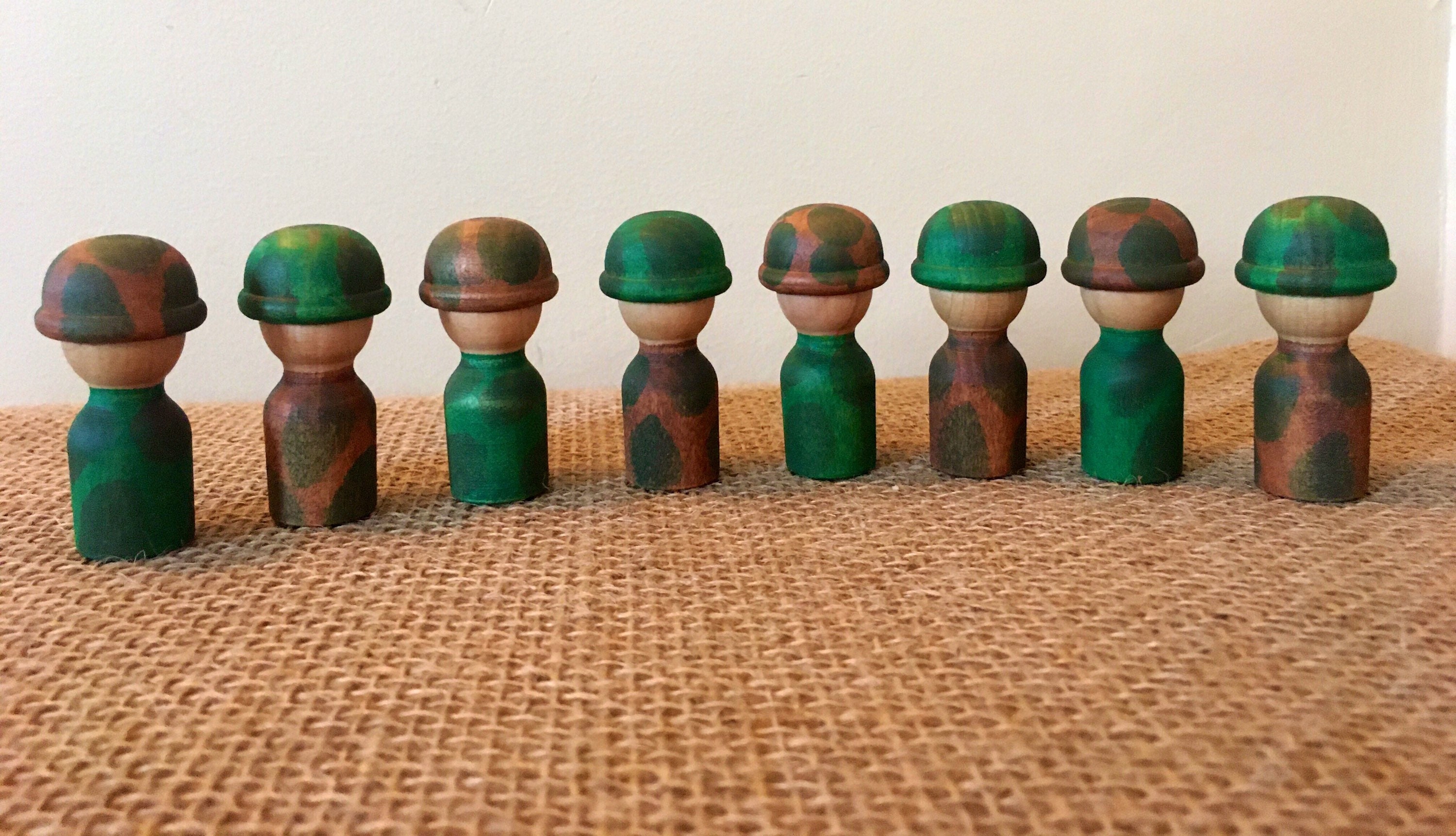 Wooden Peg Doll Soldiers Army Men Peg Dolls Set of Wooden | Etsy
