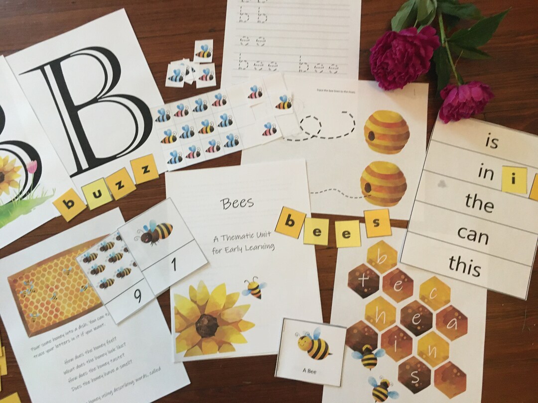 Honeybee Preschool Bundle, Bees Literacy and Math Unit, Homeschool ...