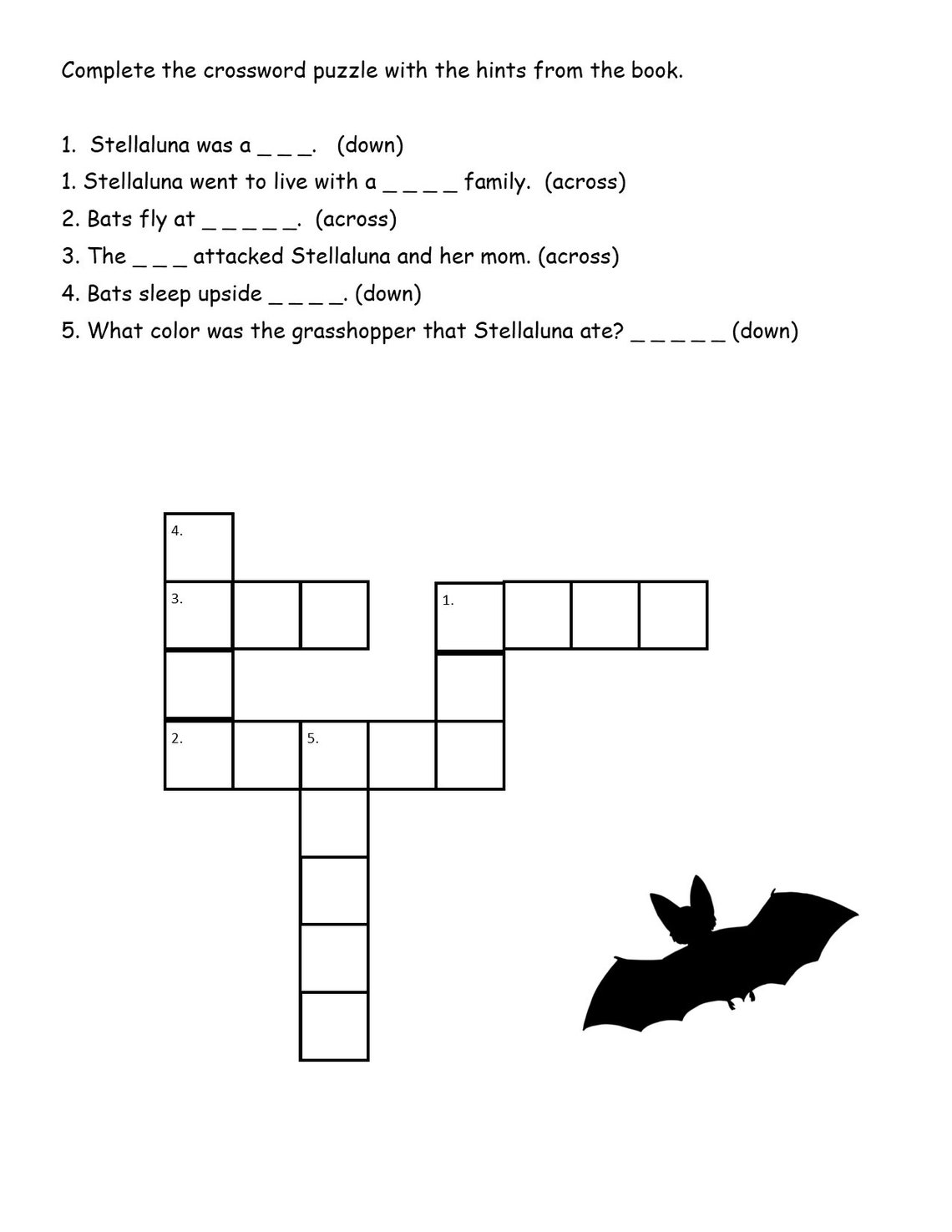 Homeschool Literature Unit Study, Stellaluna Reading Guide, ELA Lesson ...