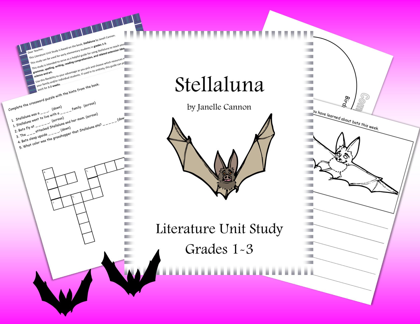 Homeschool Literature Unit Study, Stellaluna Reading Guide, ELA Lesson ...