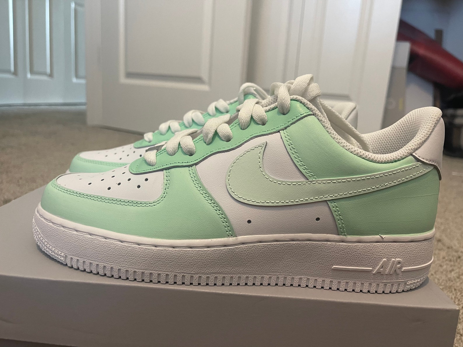 Mint Multicolored Custom Nike Air Force 1/ Mint Green - Etsy