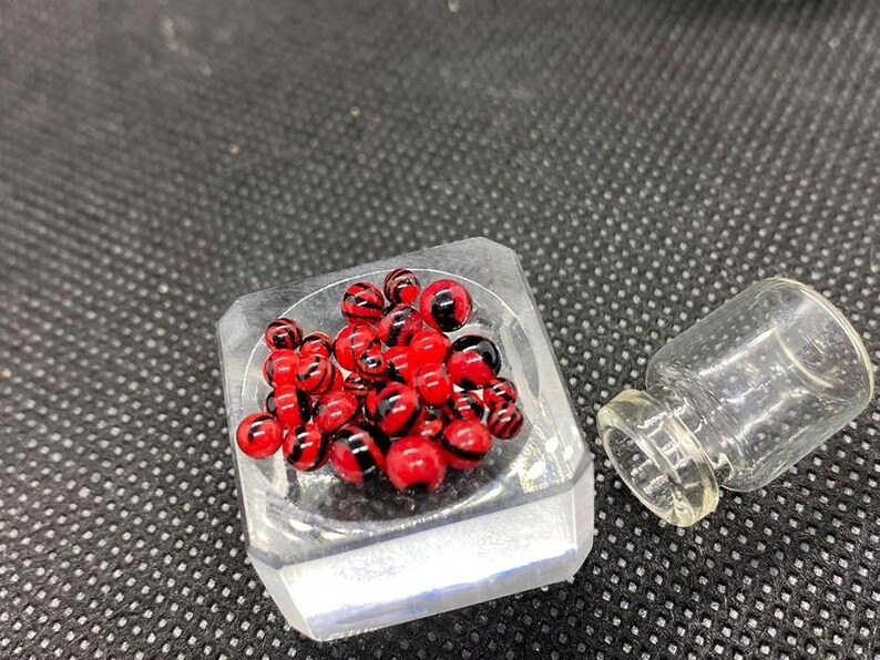 Glass Red Devil Mini Micro Marbles Worlds Smallest Handmade | Etsy