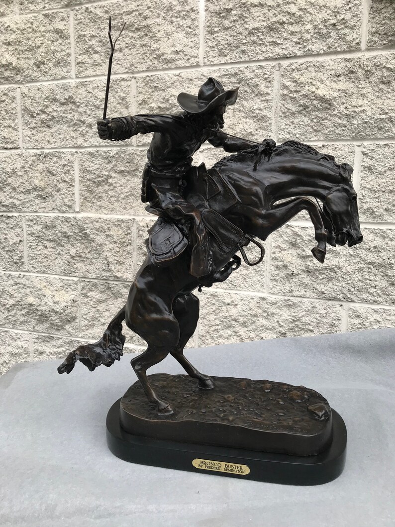 Bronco Buster Bronze Regular Sculpture por Frederic Remington - Etsy España