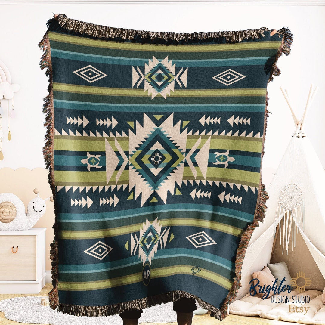 Personalized Turtle Baby Blanket - Native American Throw Blanket -made ...