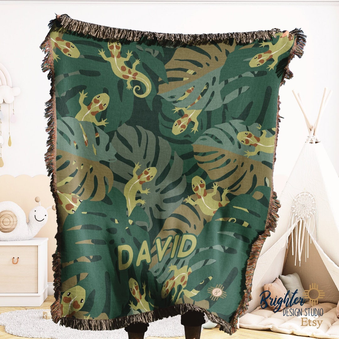 Personalized Palm Leaf Baby Blanket - Tropical Baby Blanket- Hidden ...