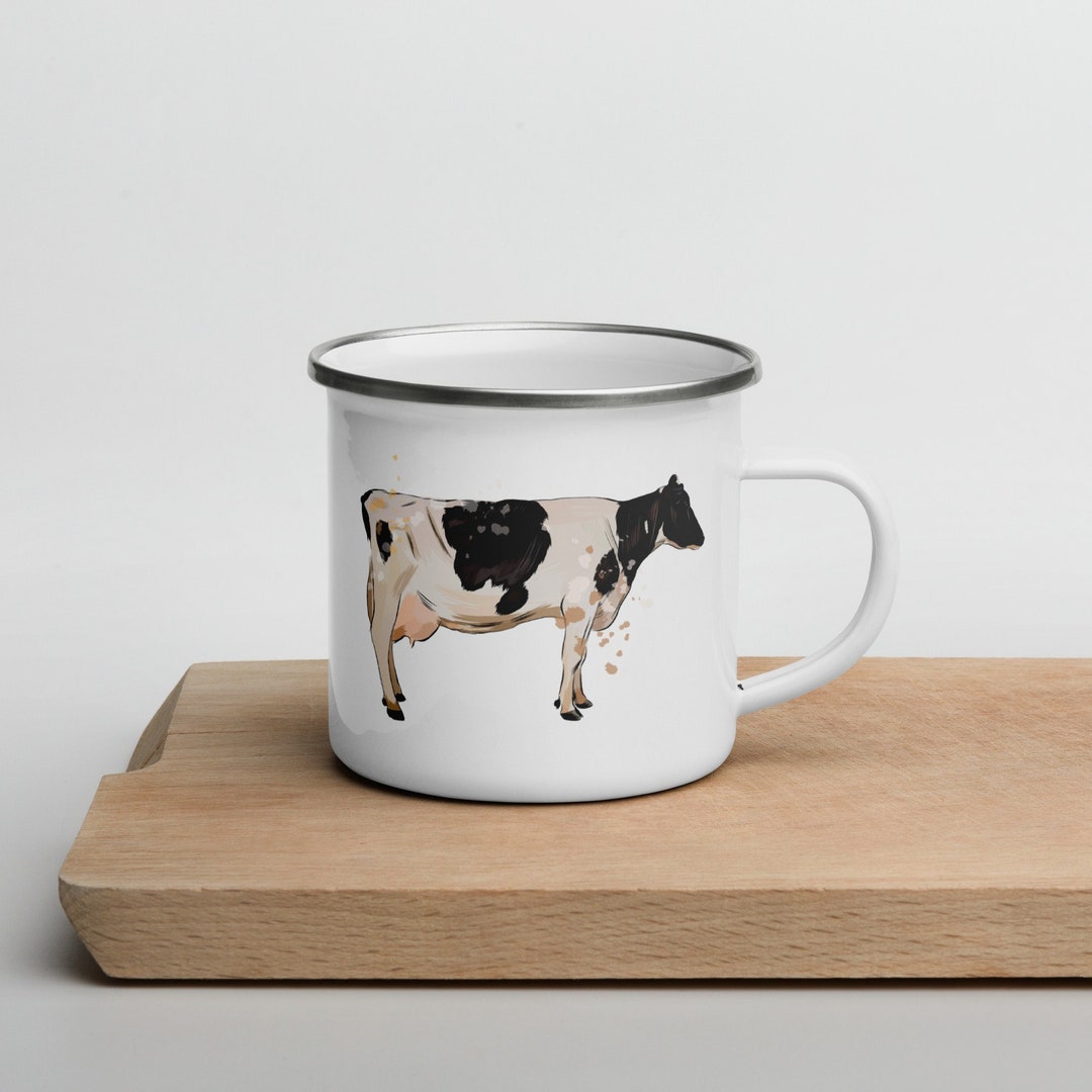Farmhouse Cow Enamel Camp Mug, Cute Cow Mug, Housewarming Gift - Etsy