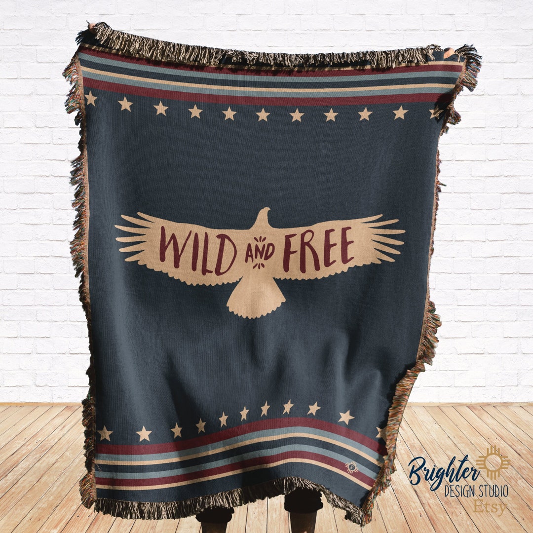 American Wild and Free Country Woven Blankets - Cotton Woven Blanket ...