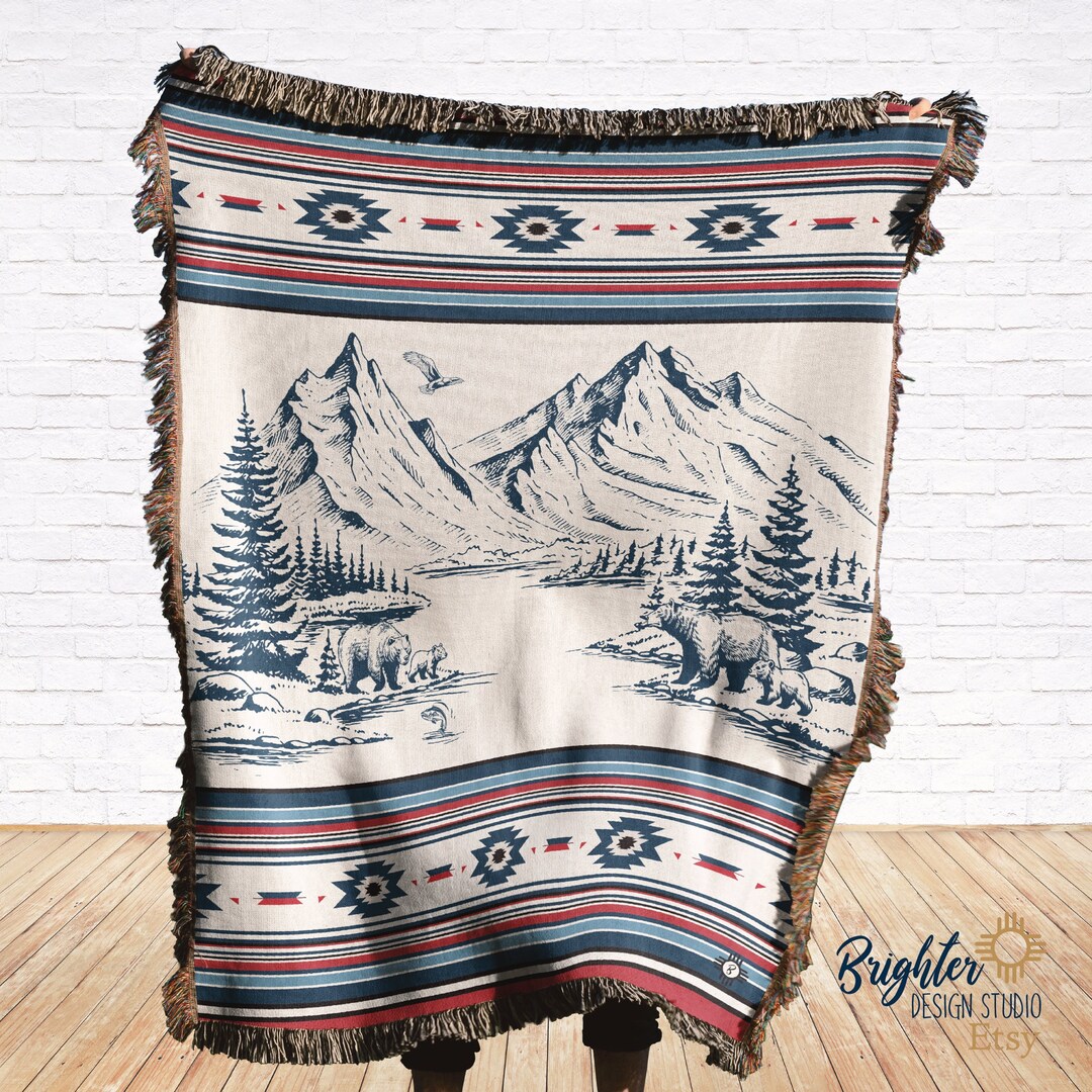 American Bear Country Woven Blankets - Cotton Woven Blanket Throw ...