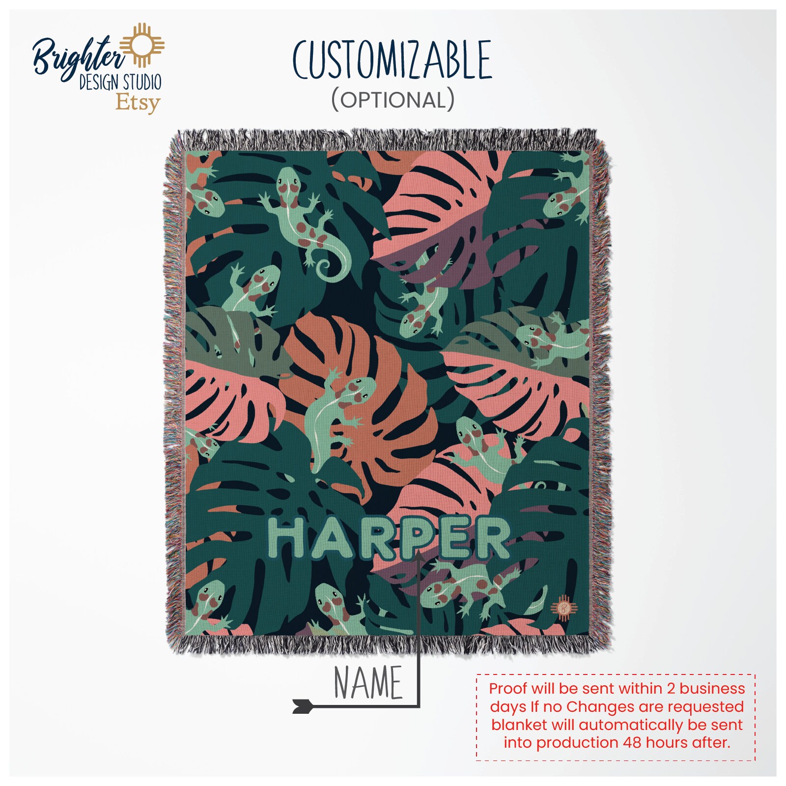 Hidden Gecko Woven Blankets - Etsy