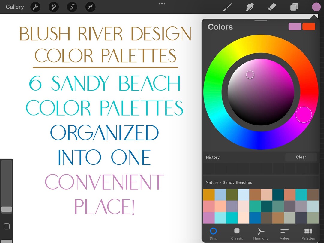 Sandy Beaches Color Palette / Procreate Color Swatches / 6 Mini Color ...