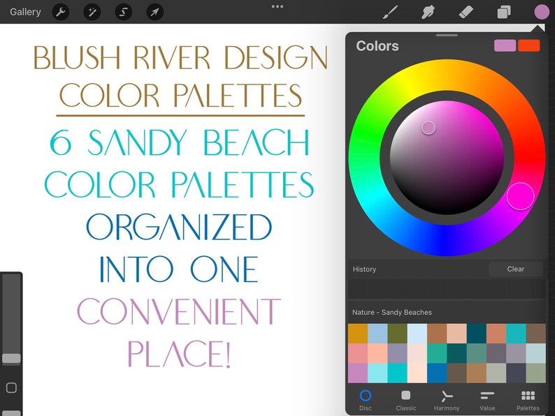 Sandy Beaches Color Palette Procreate Color Swatches 6 Etsy