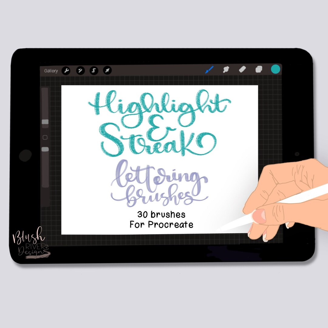 30 Procreate Brushes Highlight Brushes Lettering Brushes - Etsy