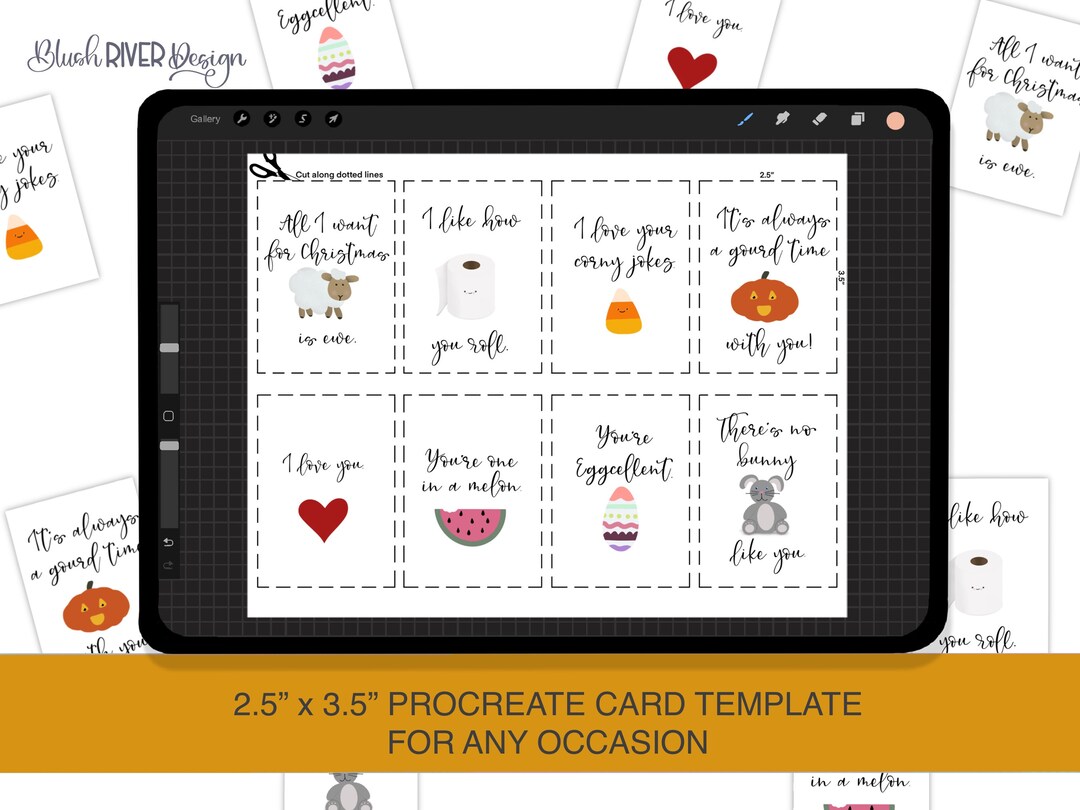 2.5 X 3.5 Card Templates for Procreate / Canvas With Layers / Digital ...