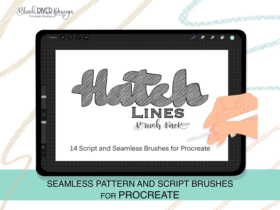 Procreate Brush / Hatch Line Brush / Modern Calligraphy / Lettering ...