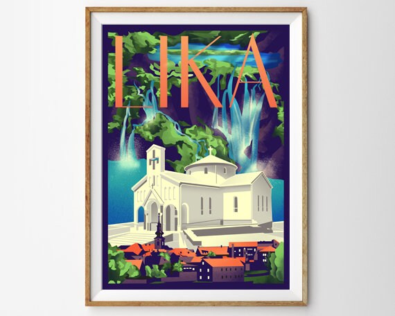Lika - Croatia, Retro Poster Design - Etsy